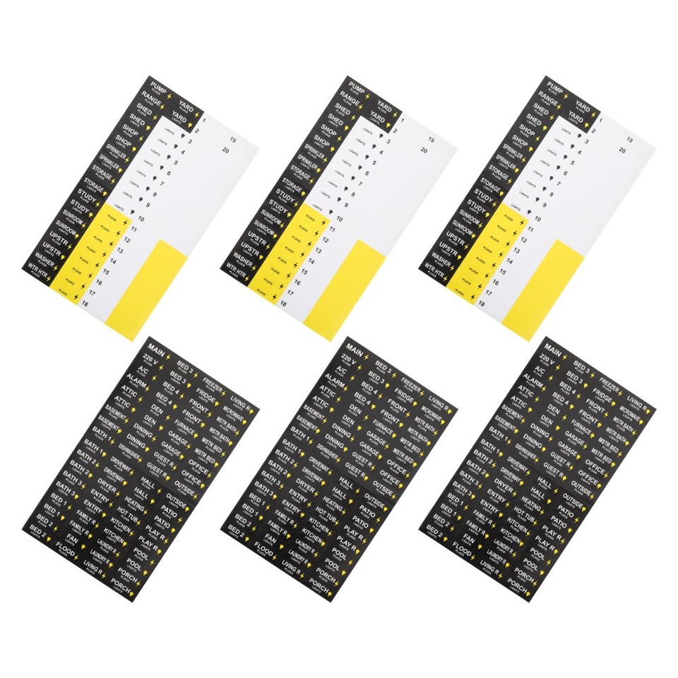 3 Sets Electrical Labels Breaker Identification Fuse Stickers for Panel ...