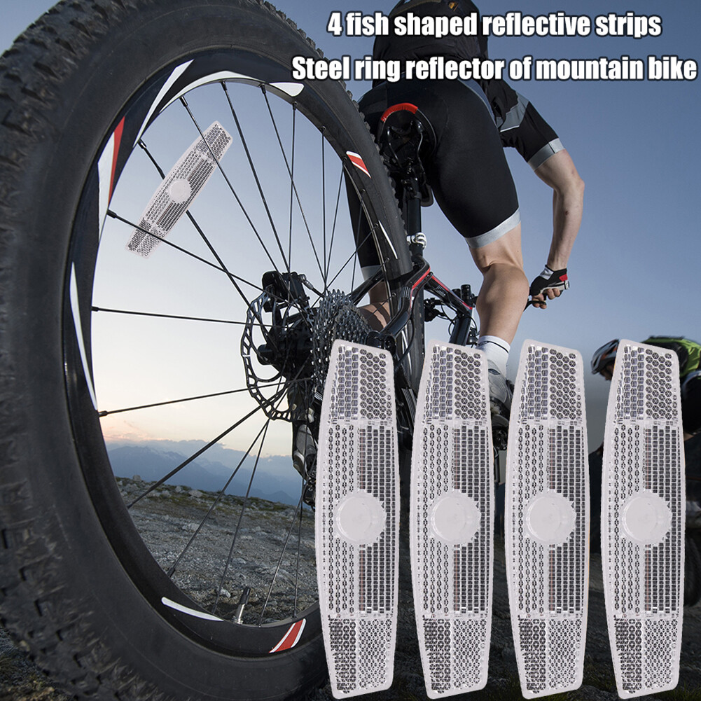 Fish Shaped Bike Safety Spoke Reflector Wheel Rim Reflective Clip (4pcs ...