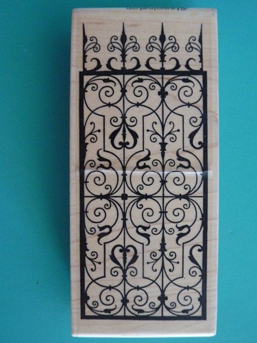Ornate Wrought Iron Grille Fencing Gate STAMPINGTON & COMPANY Rubber ...