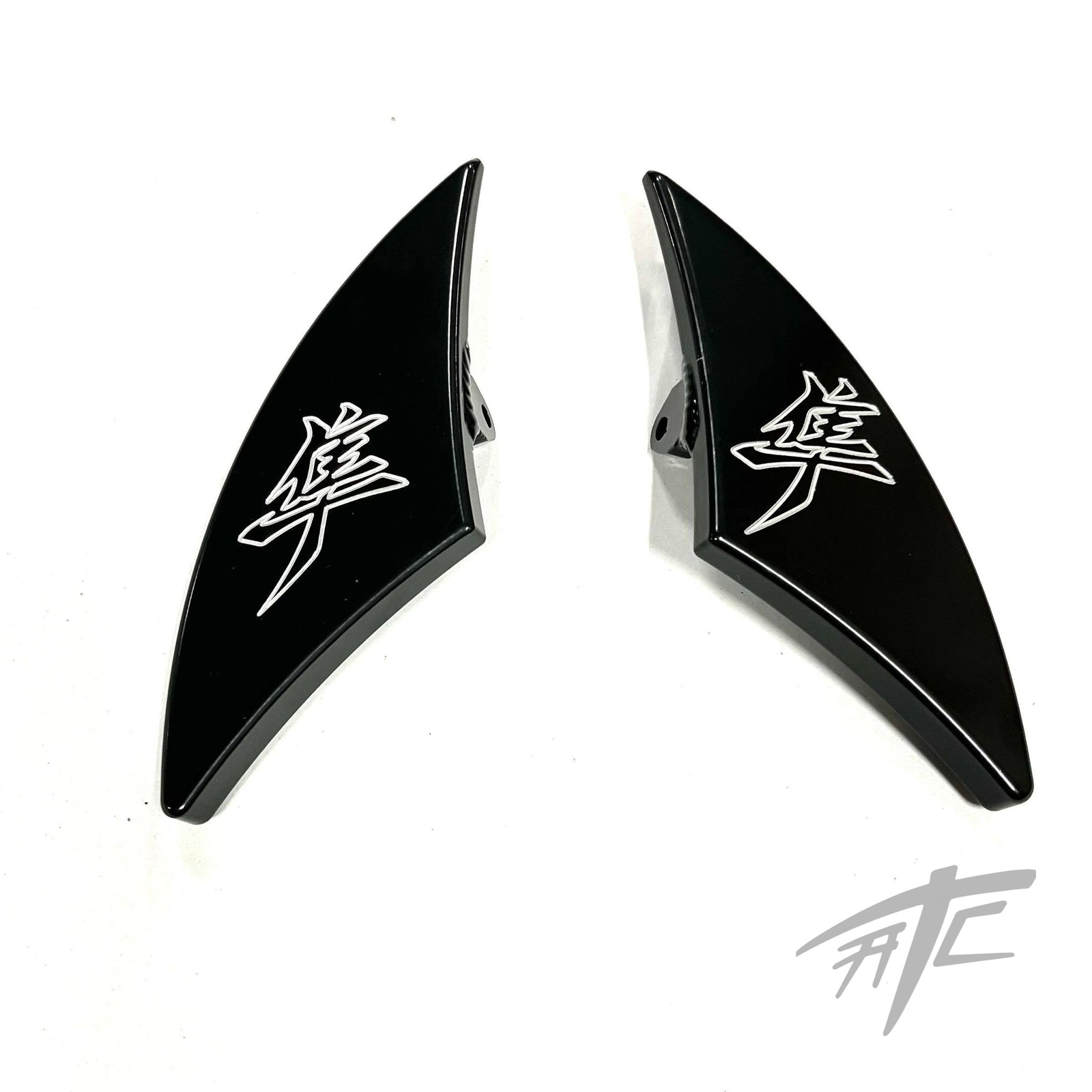 2008-2020 Suzuki Hayabusa Black Contrast Cut Kanji Frame Slider Wings ...