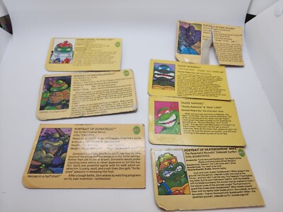 vintage Playmates TMNT TEENAGE MUTANT NINJA TURTLES FILE BIO PORTRAIT ...