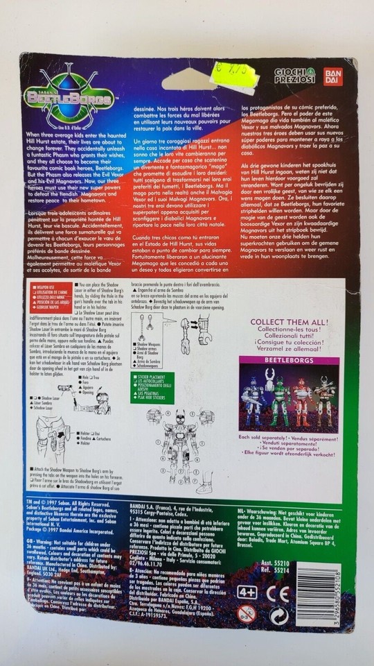 Saban's Beetleborgs Shadowborg Bandai Giochi Preziosi Figure 1997 ...