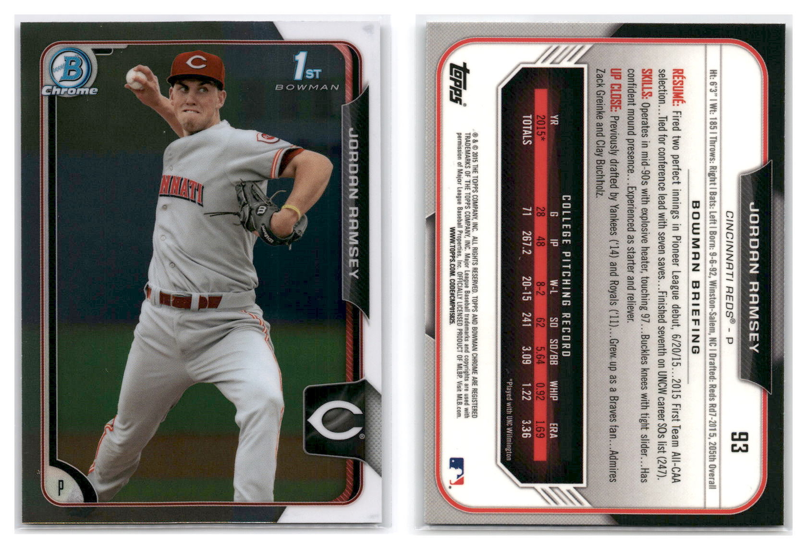 2015 Bowman Chrome Draft #93 Jordan Ramsey - Cincinnati Reds | eBay