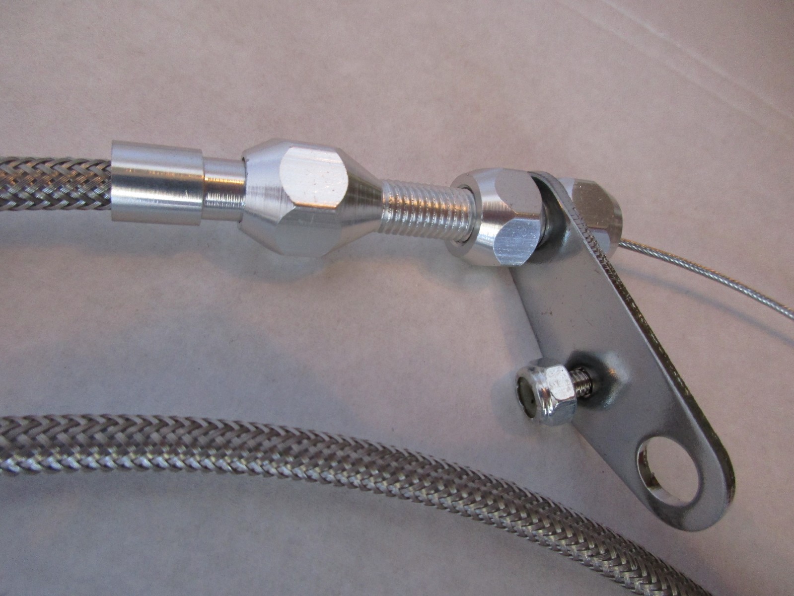 STAINLESS STEEL THROTTLE,FORD C6 KICK DOWN CABLE AND BRACKET KIT#6054 ...