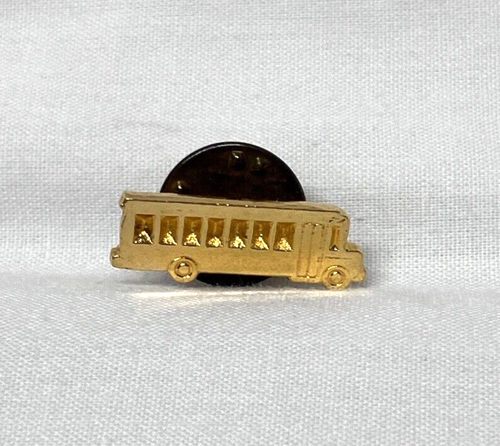 Vintage School Bus Pinback Lapel / Hat Pin Gold Tone Metal | eBay