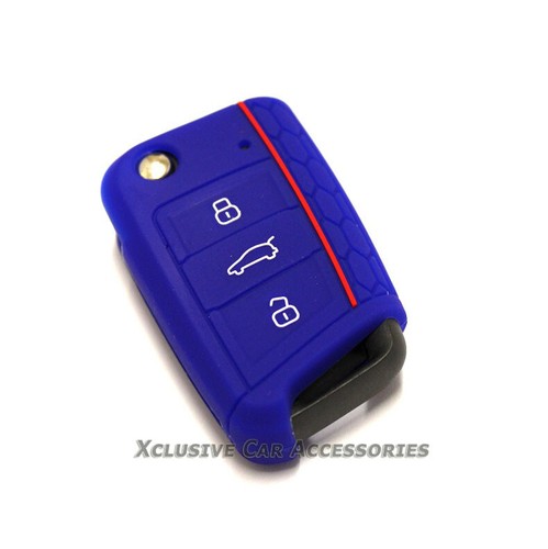 Key Cover For VW Seat Skoda 3 Button Flip Key Fob Case Hull Silicone ...