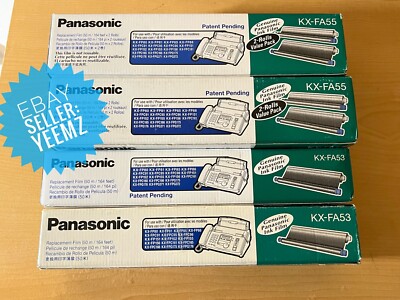 Five Rolls Genuine Panasonic KX-FA55 KX-FA53 Fax Machine Replacement ...
