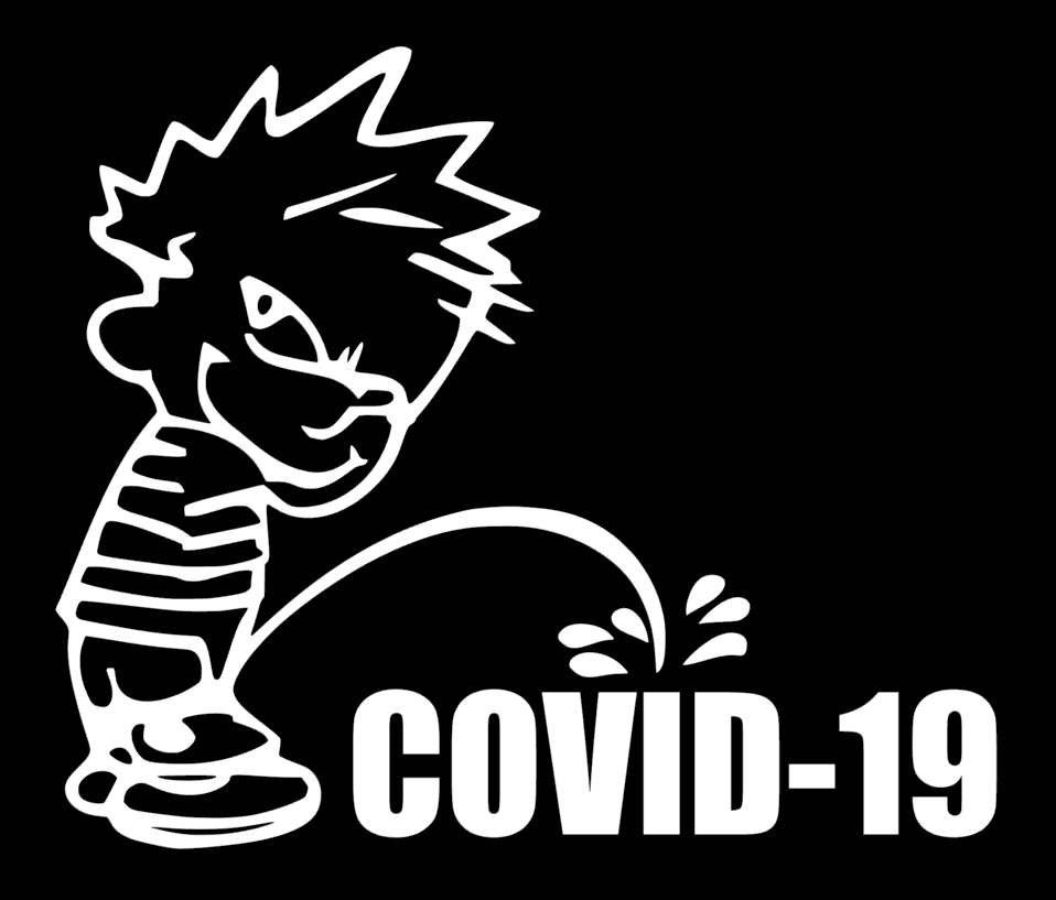 Calvin peeing on C*VID Vinyl Decal, Bumper Sticker, Virus, Funny, 19 ...