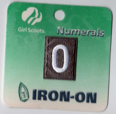 ~#0 Zero~Brown Brownie Girl Scouts Troop Number Numeral Badge Patch~NEW ...