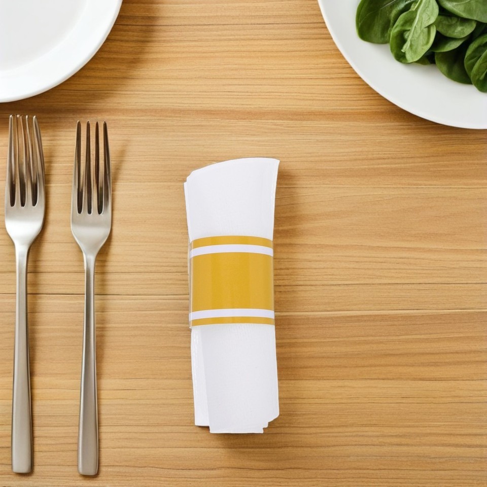 100pcs Gold Paper Napkin Rings: Self-Adhesive Disposable Napkin Bands ...