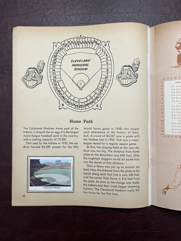 1955 Golden Stamp Book Cleveland Indians Baseball Complete w/ All ...