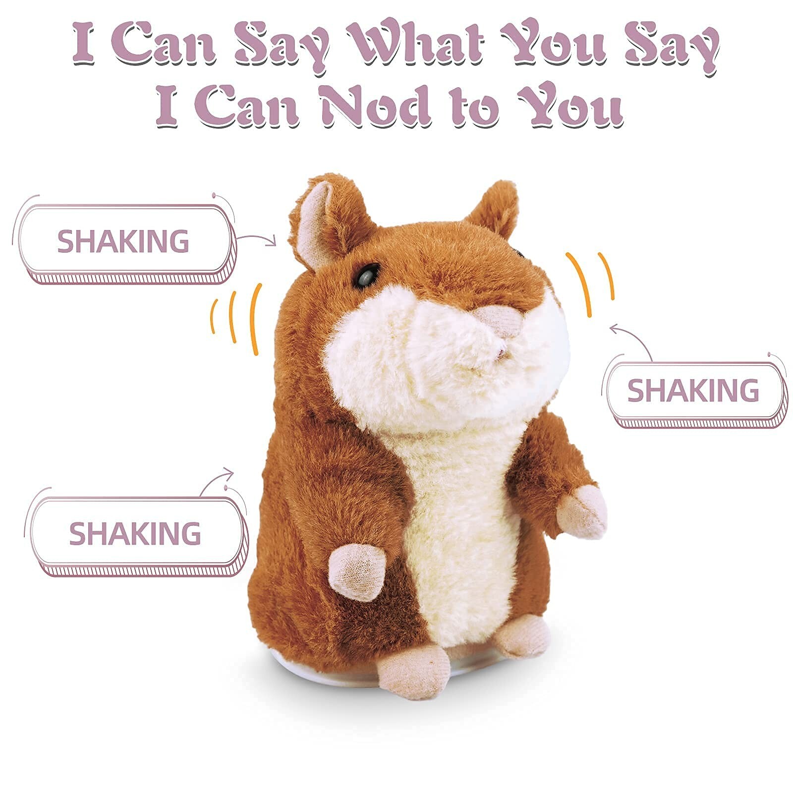 HOMILY Talking Hamster Repeats What You Say Plush Animal Toy Electronic ...
