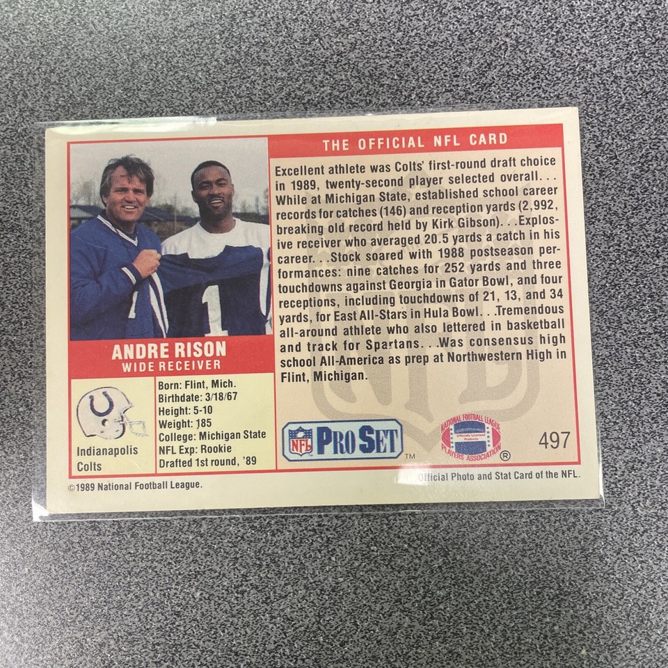 1989 PRO SET ANDRE RISON RC INDIANAPOLIS COLTS #497 | eBay