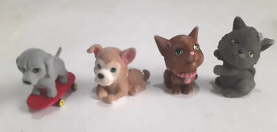 4 Vintage Puppy In My Pocket & Kitten In My Pocket Flocked Minis | eBay