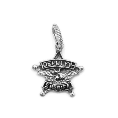 Deputy Sheriff Badge Law Police Officer Charm Pendant .925 Sterling ...
