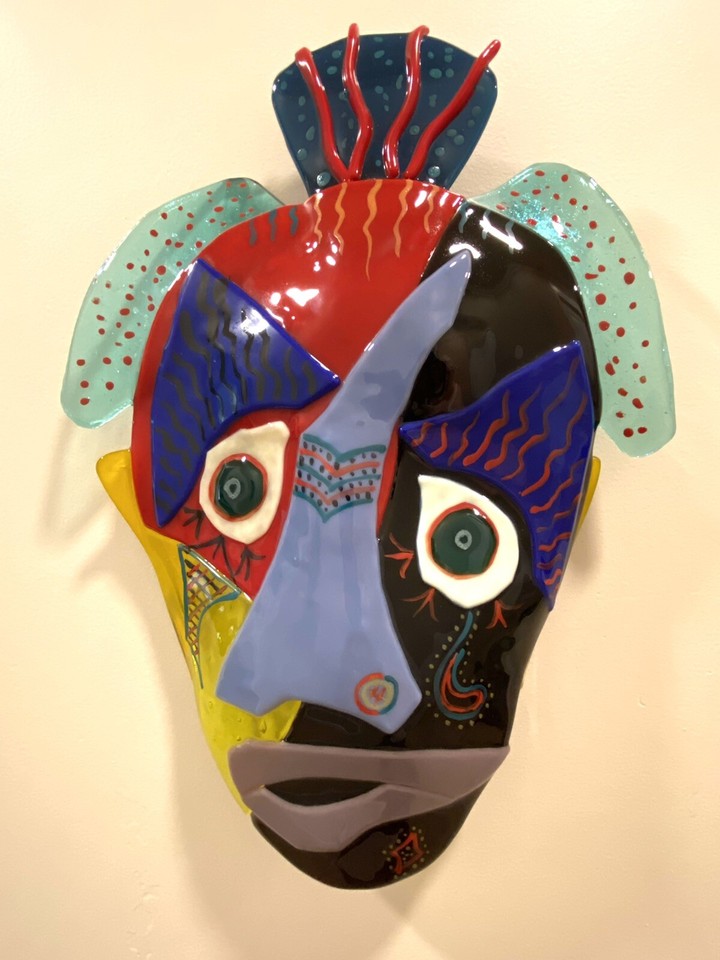 Pop Art Fused Art Glass Face Mask | eBay