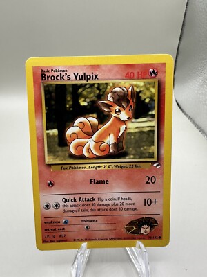 Pokémon TCG Brock's Vulpix Gym Heroes 73/132 Regular Unlimited Common ...