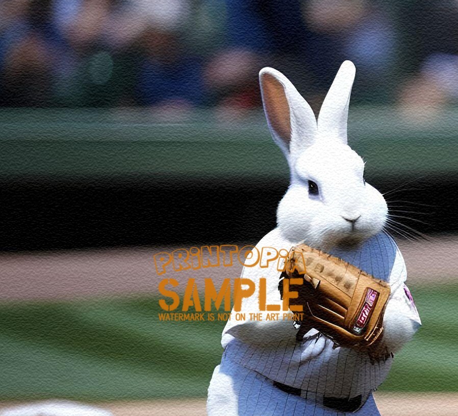 G Arden Fox 2024 Bunny Rabbits Play Baseball at Wrigley Field * Art ...