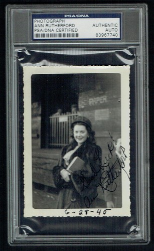 Ann Rutherford signed autograph 3x4.5 Vintage 1940's Snapshot Photo PSA ...