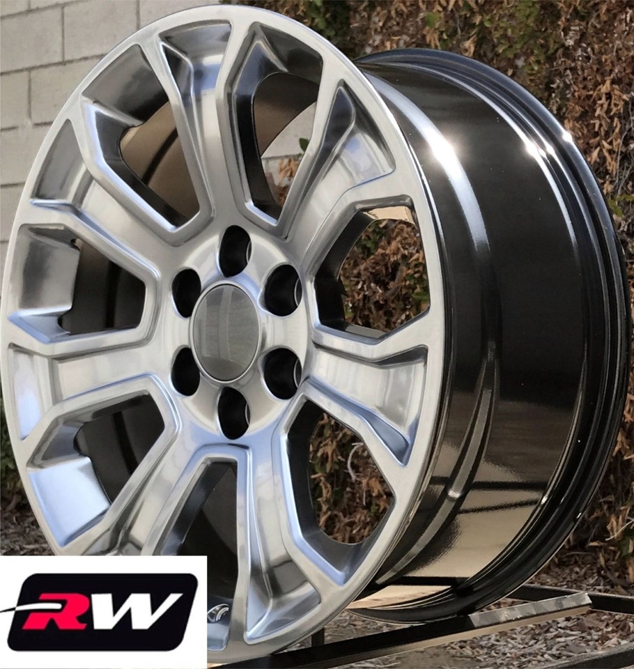 22 inch Chevy Silverado Factory Style 5665 Wheels 2017 2018 Hyper ...