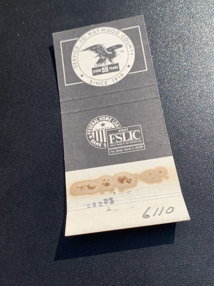 Vintage North Carolina Matchbook: “Haywood Savings & Loan” Waynesville ...