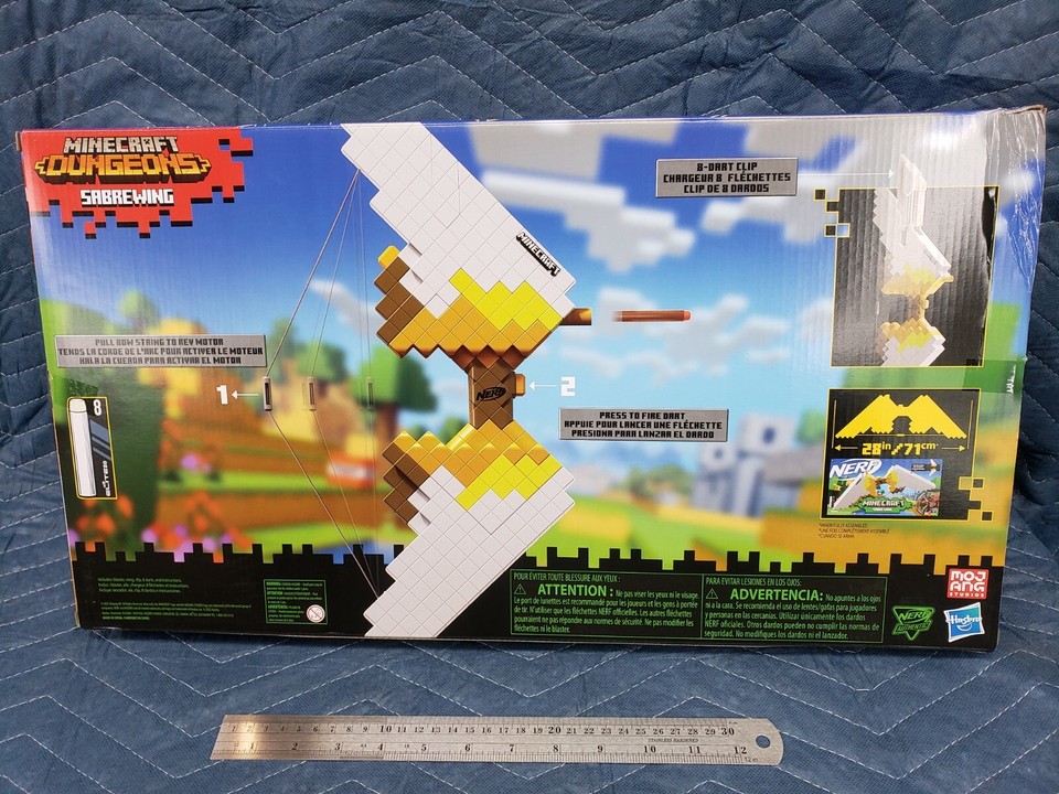 NERF Minecraft Sabrewing Motorized Blaster Bow, 8 Elite Darts, 8-Dart ...