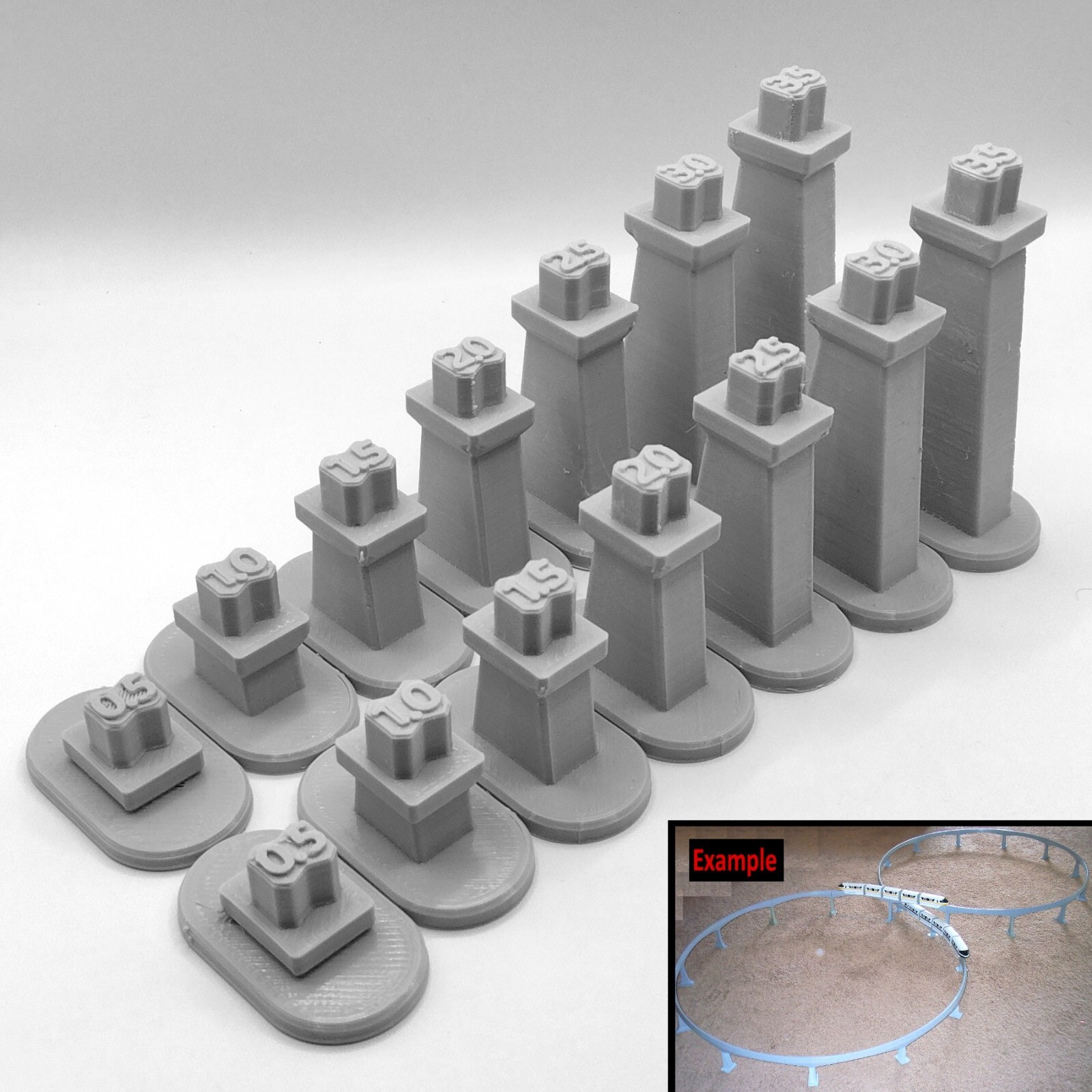 Graduated Support Columns / Piers for Disney Toy Monorail Track - Short ...