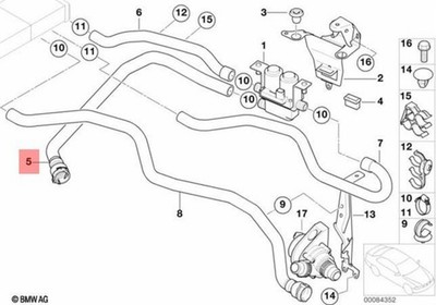Genuine BMW HOSE For ENGINE INLET And Heater Control Valve OEM ...