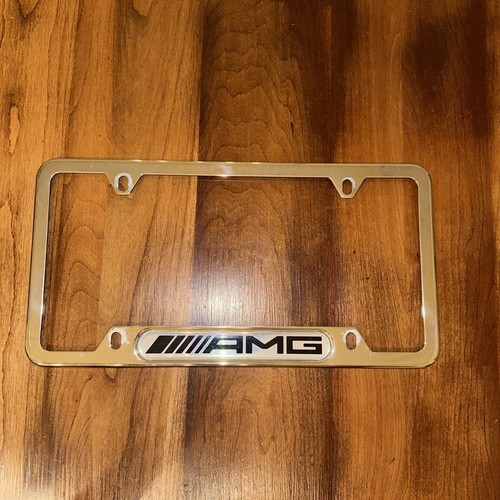 Mercedes Benz AMG Silver Metal License Plate Frame Front Or Rear black ...