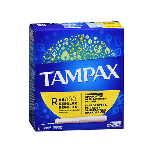 Tampax Tampons With Flushable Applicator Regular Absorbency 20 each By ...