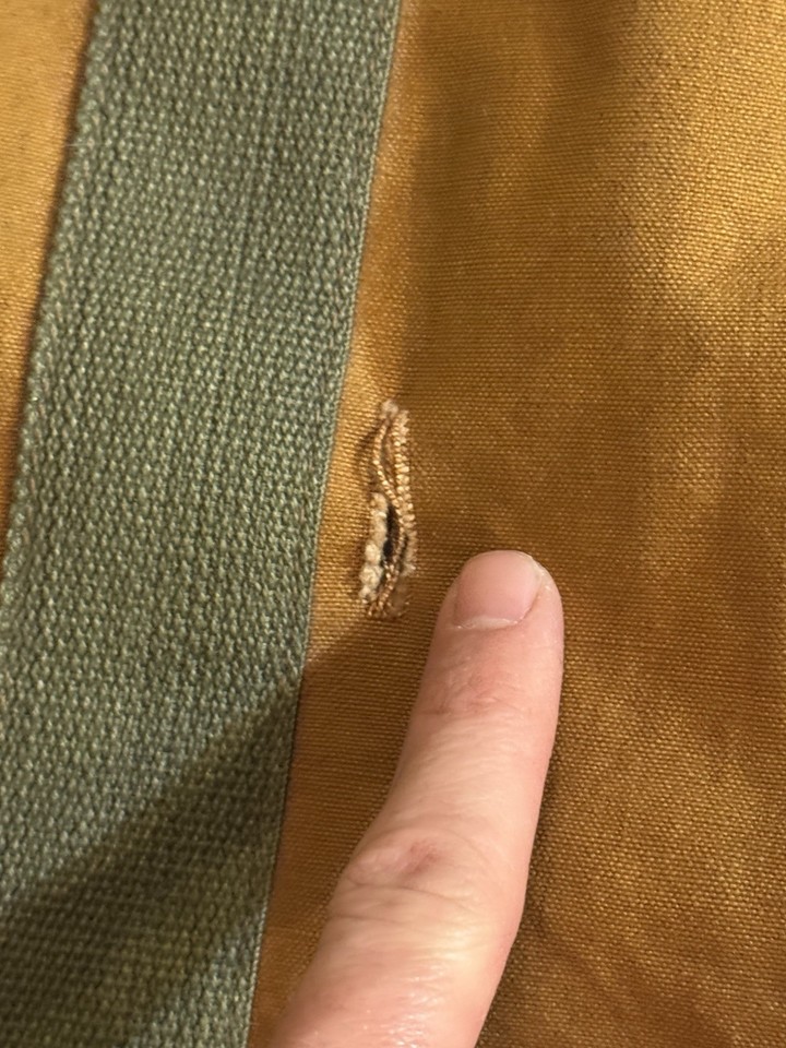 Vintage 60s L.L. Bean Cursive Label Canvas Duffle Bag XL Leather ...