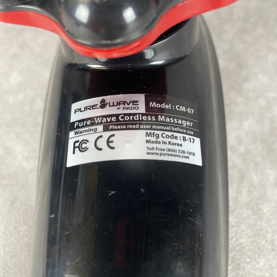 Pure Wave by Pado CM-07 Cordless Massager Black W/ Charger | eBay