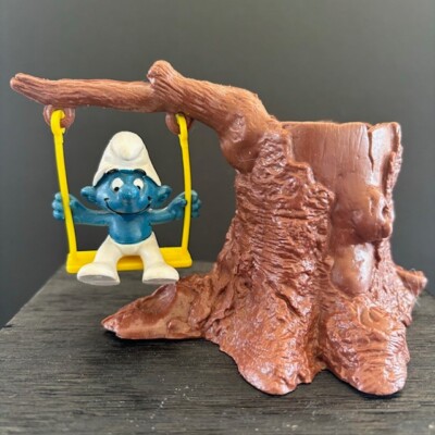 Smurfs 53040 Swing Tree Stump Pen Pencil Holder Playset Vtg Schleich ...
