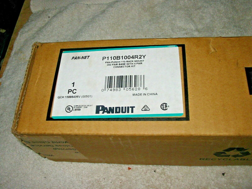 NEW Panduit P110B1004R2Y Pan-Punch 110 Rack Mount 200 Pair Base-4 Pair ...