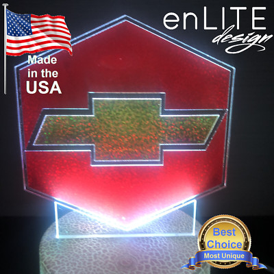 Chevy emblem your choice of vinyl colors LED night light Chevrolet dash ...