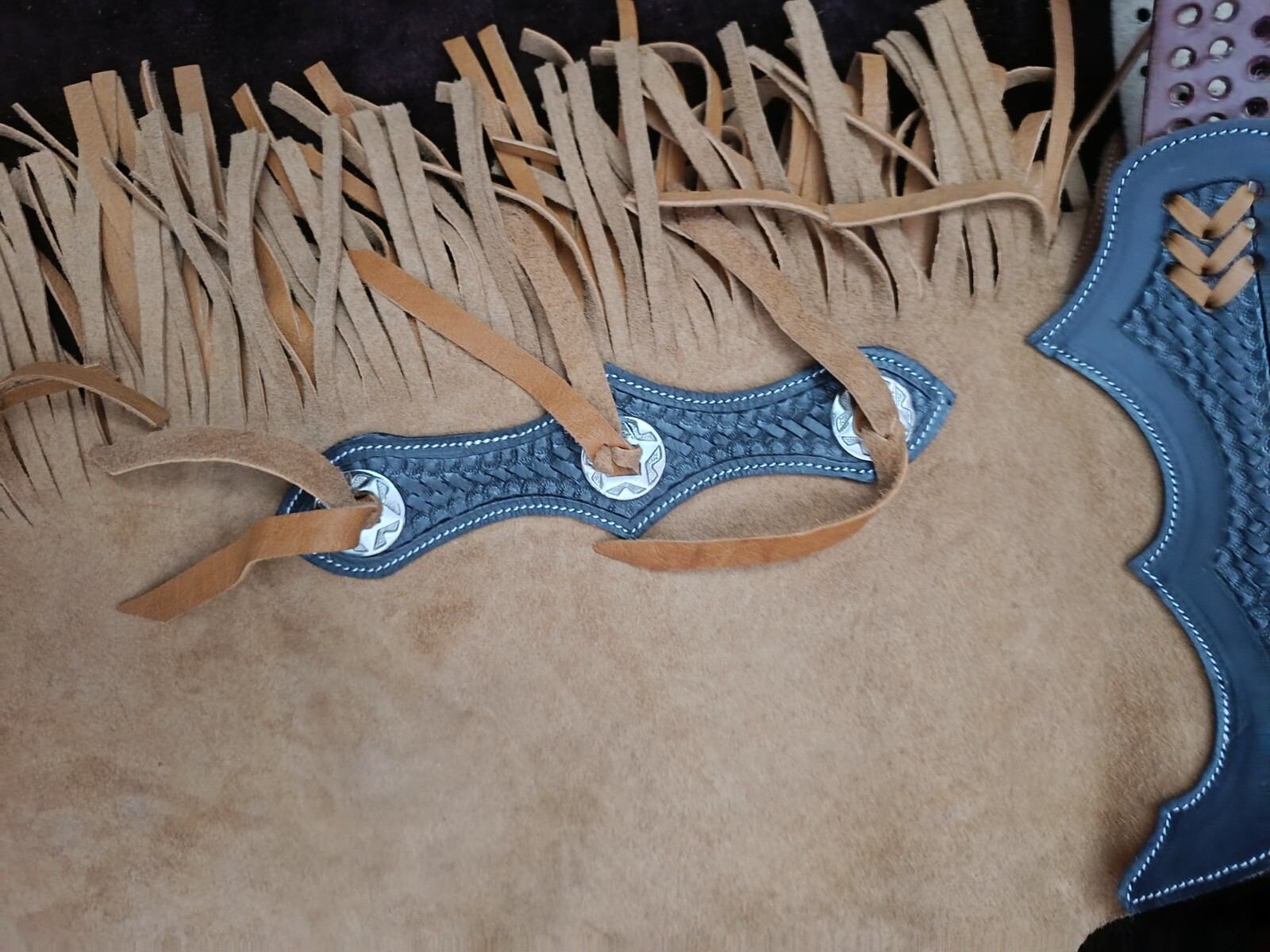 Leather Chinks Chaps Classic for Men Women Unisex Rodeo Bull Trail ...