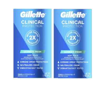 (2-Pack) Gillette Clinical Soft Solid Ultimate Fresh Antiperspirant ...