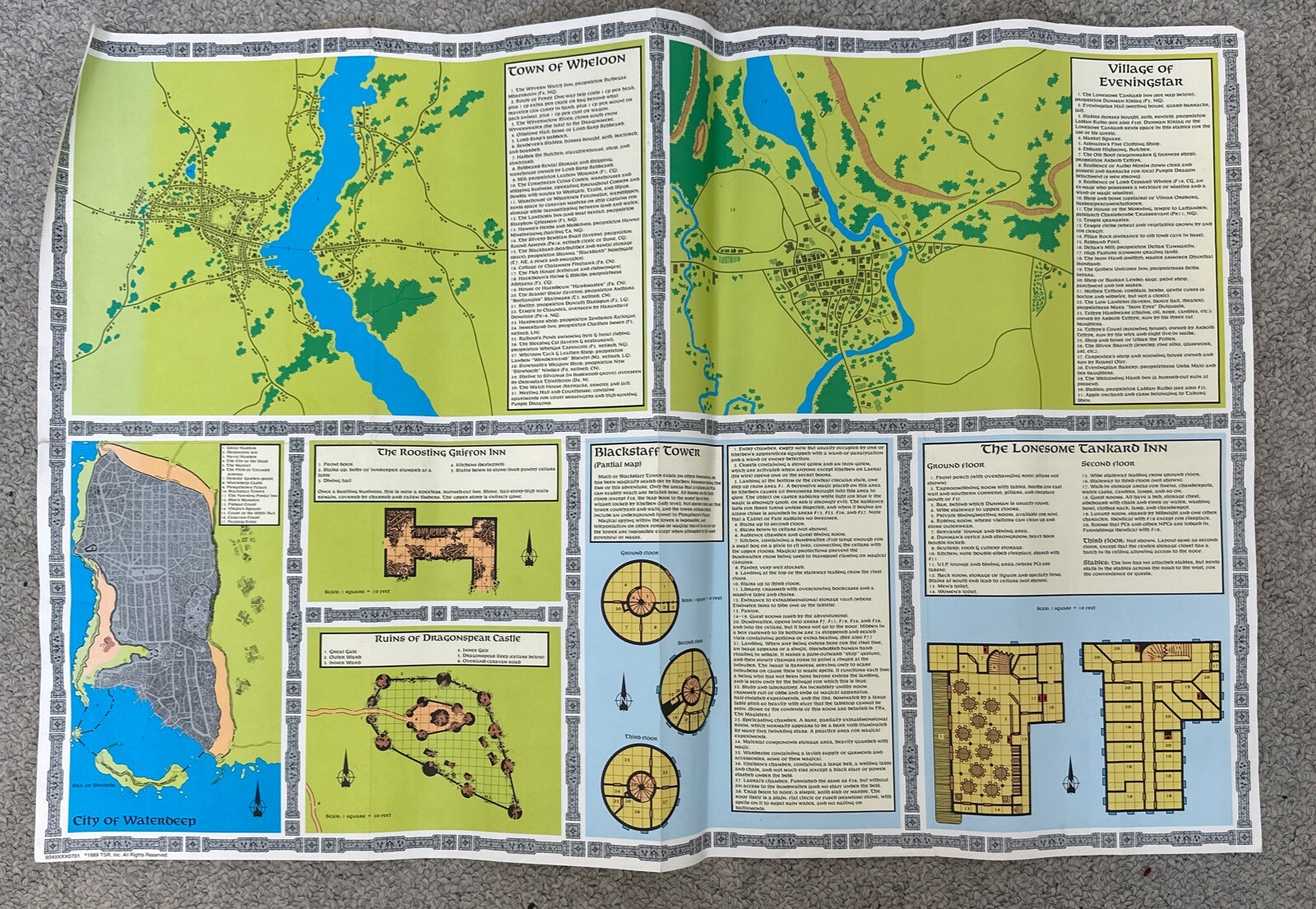 Dungeons And Dragons Map Poster. Waterdeep Wheloon Eveningstar | eBay