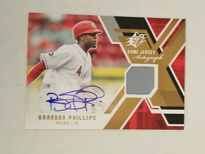 Brandon Phillips 2009 Upper Deck SPx Game Jersey Autograph Auto ...