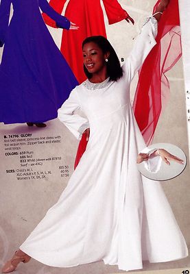 New w/ defect Praise Dress Church Dance Sequin Trim Collar Cuffs wrist ...