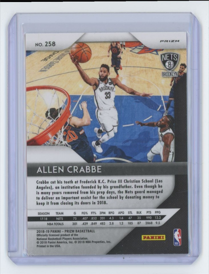 2018-19 Panini Prizm Pink Cracked Ice Allen Crabbe Basketball Cards ...