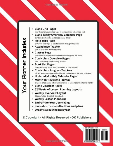 Daily Homeschool Planner - 12 Month(52 Weeks) Undated, Fully ...