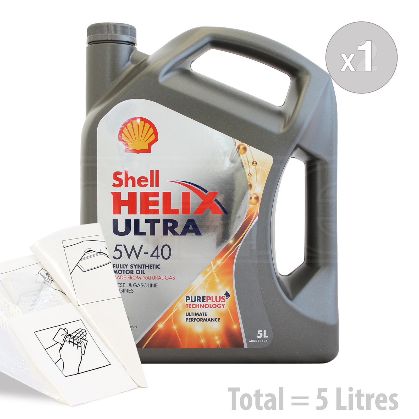 Car Engine Oil Service Kit / Pack 5 LITRES Shell Helix Ultra 5W-40 ...