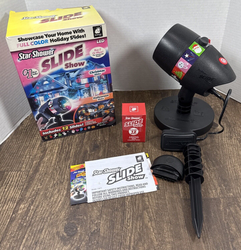 Star Shower Slide Show LED Projector Light with 12 Slides Full Color | eBay