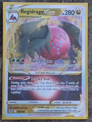 Regidrago Vstar 136/195 Pokemon Card - Evolves from Regidrago V - Near ...