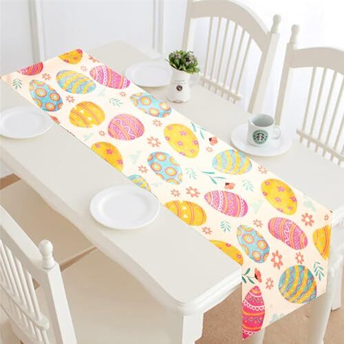 Happy Easter Egg Table Runner Easter Spring Decorations 13''x72'' Table Runner | eBay