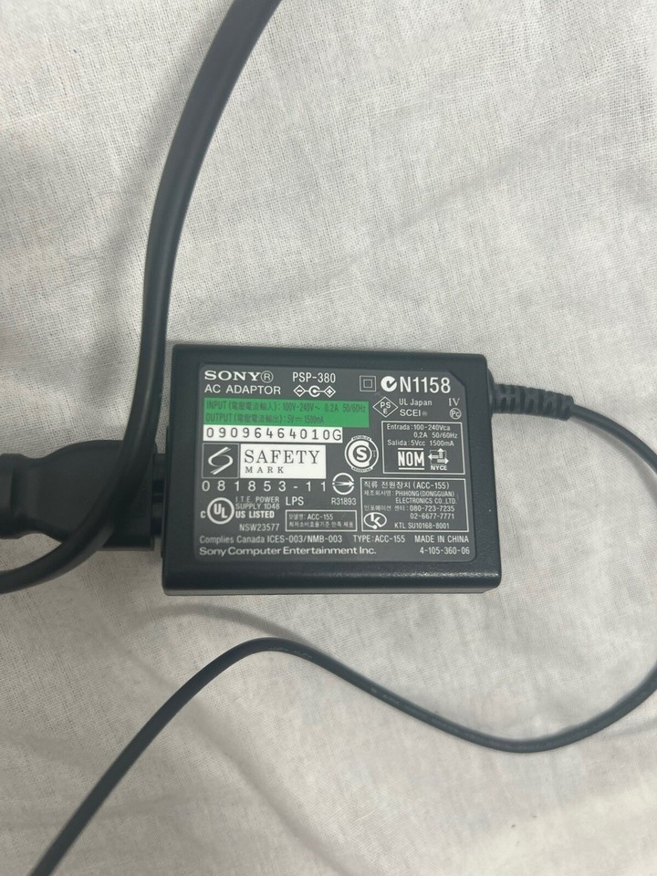 Original OEM Sony PSP 380 AC ADAPTOR - 5V 1500 mA | eBay