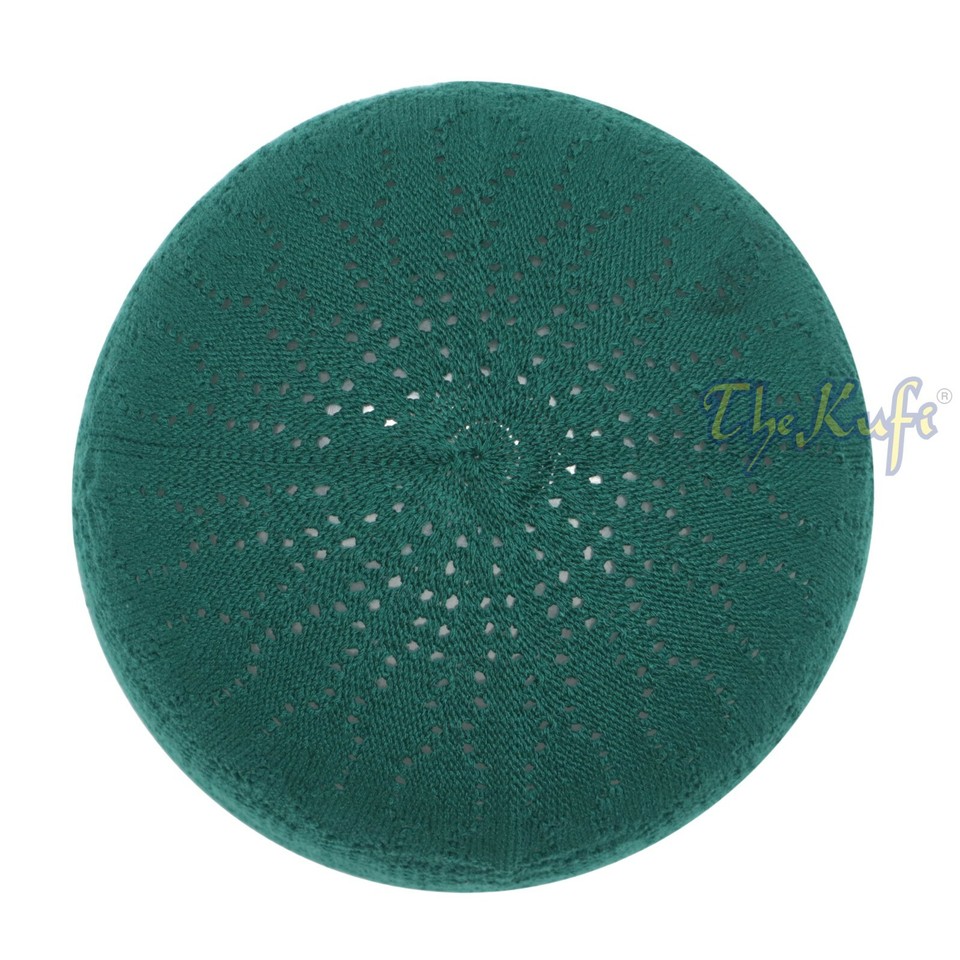 Muslim Green Cotton Open-Knit Turkish Islamic Kufi Skull Cap Kuffiyeh ...