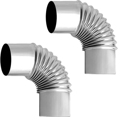 2Pcs 90 Degree Elbow Wood Stove Chimney,2.36 Inch Stove Pipe Elbow ...