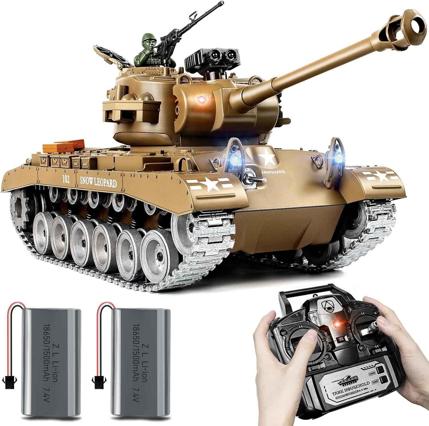Supdex 1:18 RC Tank, 2.4Ghz US M26 Pershing Remote Control Model Toy ...